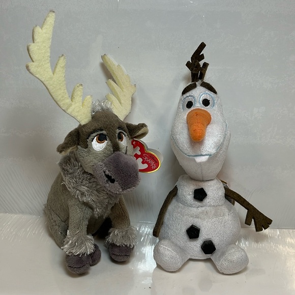 Toys | Disney Frozen Sven And Olaf Ty Beanie Babies | Poshmark
